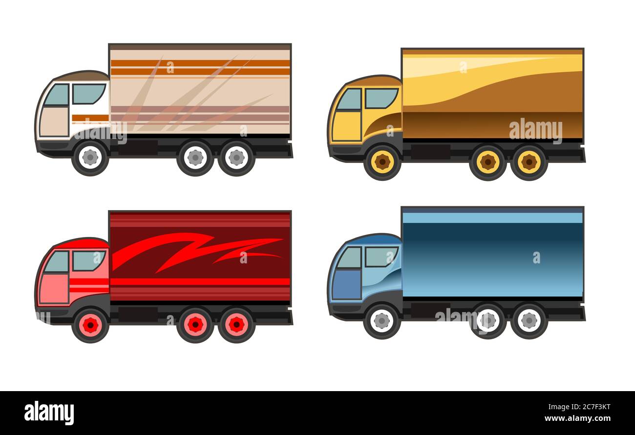 Little car truck. Vector. Cartoon. Flat. A small truck for transporting ...