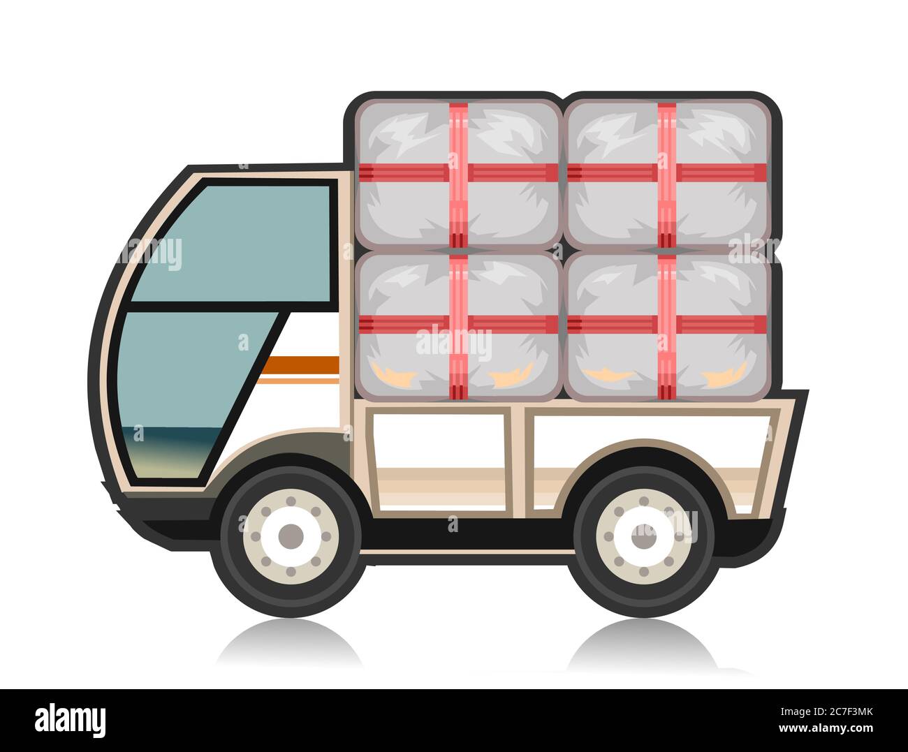 Little car truck. Vector. Cartoon. Flat. A small truck for transporting ...