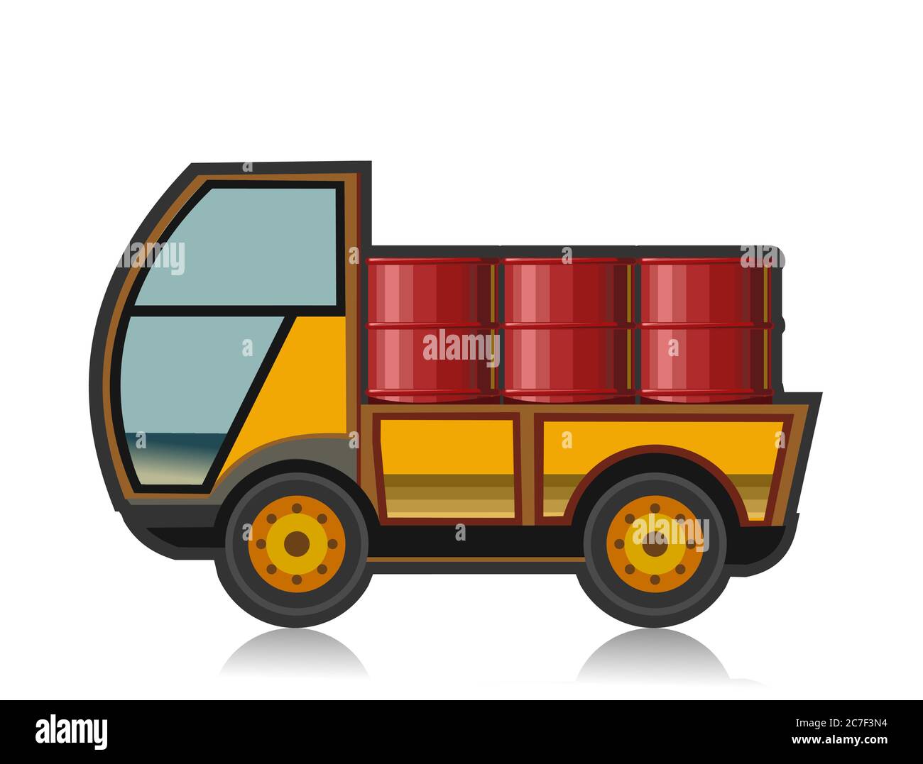 Little car truck. Vector. Cartoon. Flat. A small truck for transporting ...