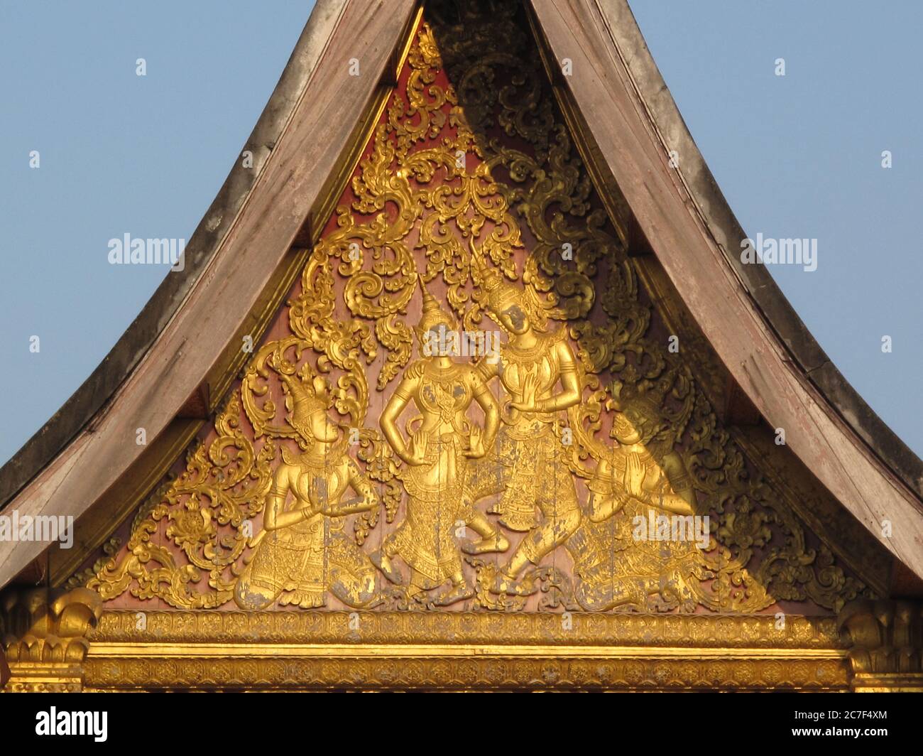 Gable Apex of Thai Temple Stock Photo - Alamy