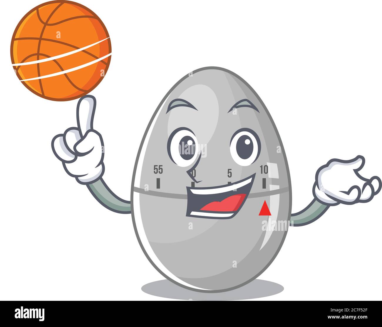 Sporty cartoon mascot design of egg kitchen timer with basketball Stock ...