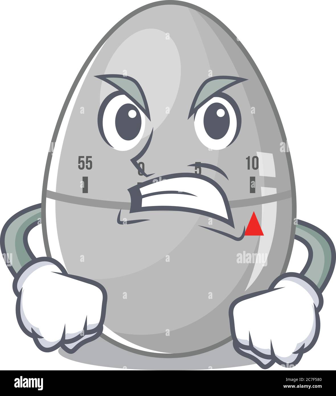A cartoon picture of egg kitchen timer showing an angry face Stock ...