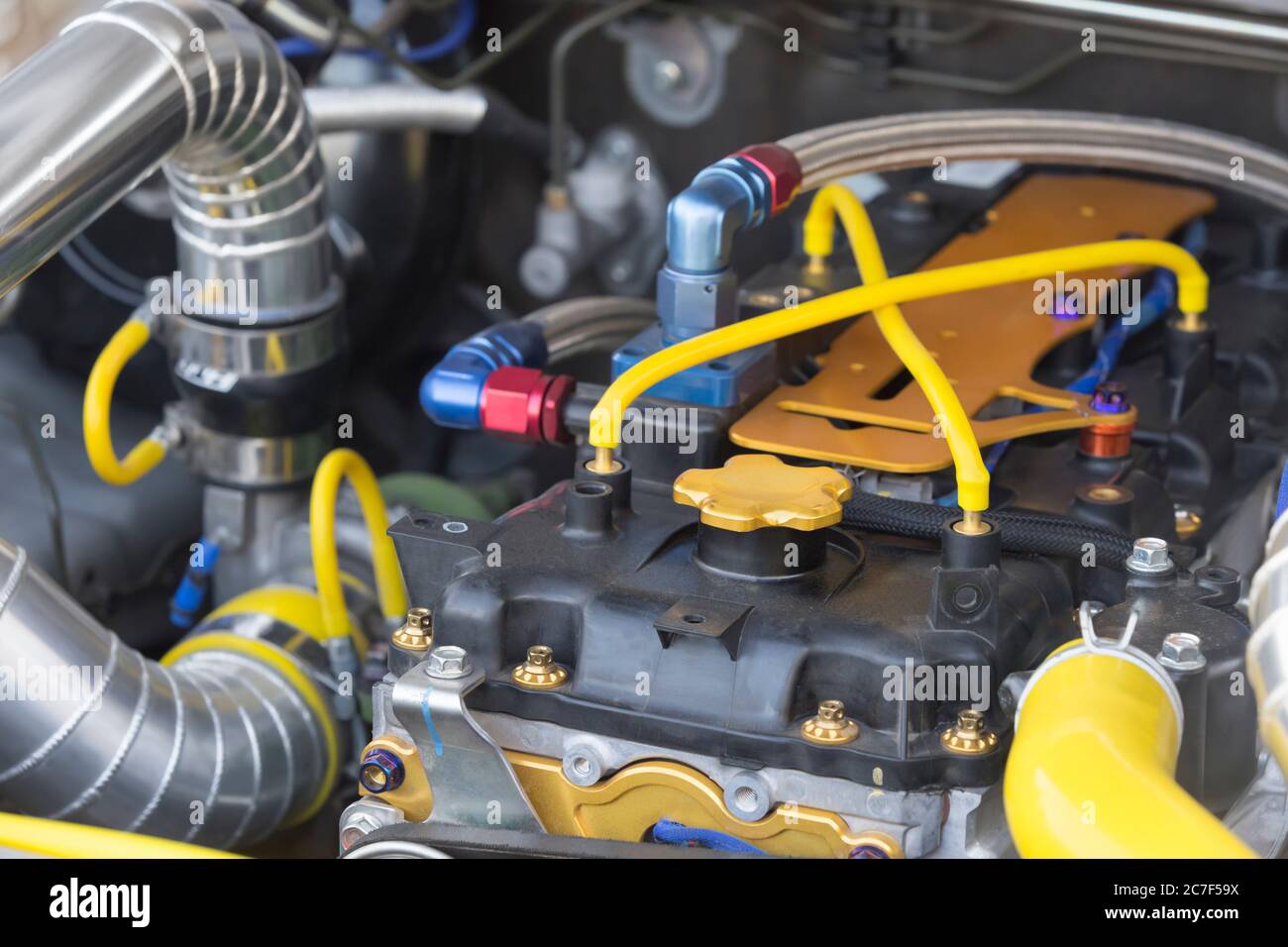 Diesel racing car engine Stock Photo - Alamy