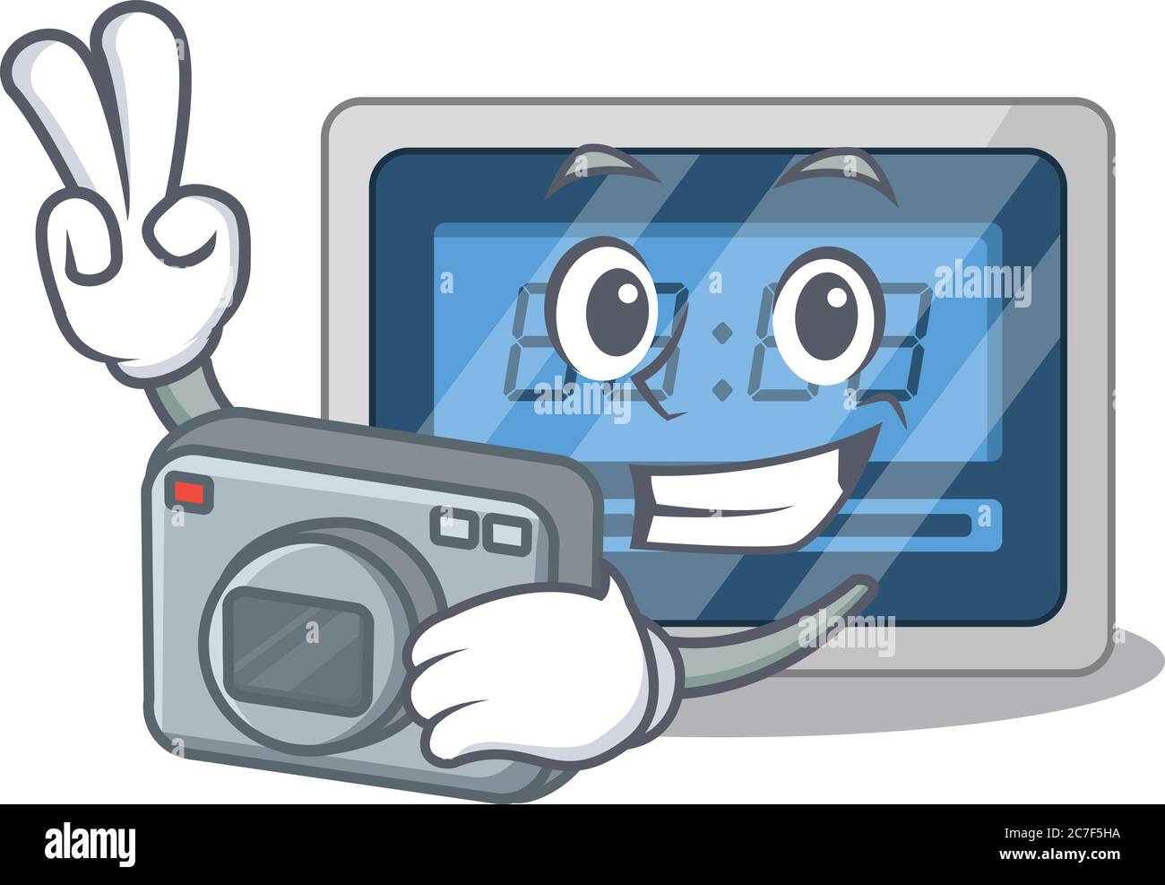 a professional photographer digital timer cartoon picture working with ...