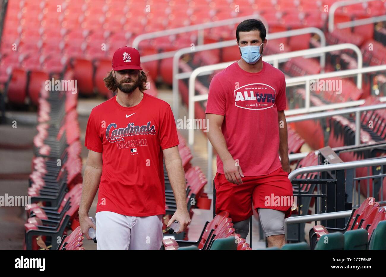 St. Louis, United States. 16th July, 2020. St. Louis Cardinals pitchers ...