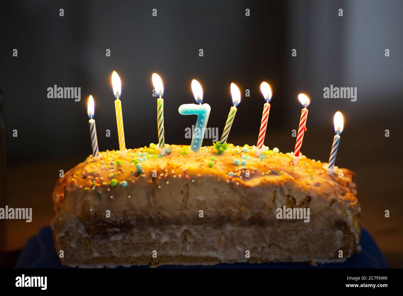 Burning birthday cake candles hi-res stock photography and images - Alamy