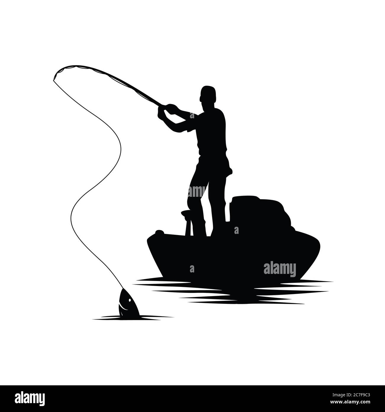 Fisherman silhouette Cut Out Stock Images & Pictures - Alamy