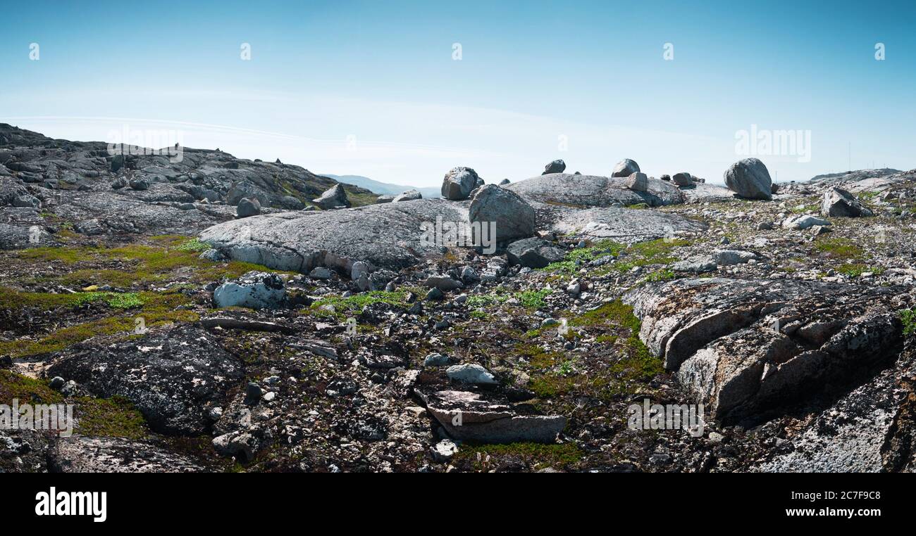 Beautiful landscape with a lot of rock formations in Greenland Stock ...
