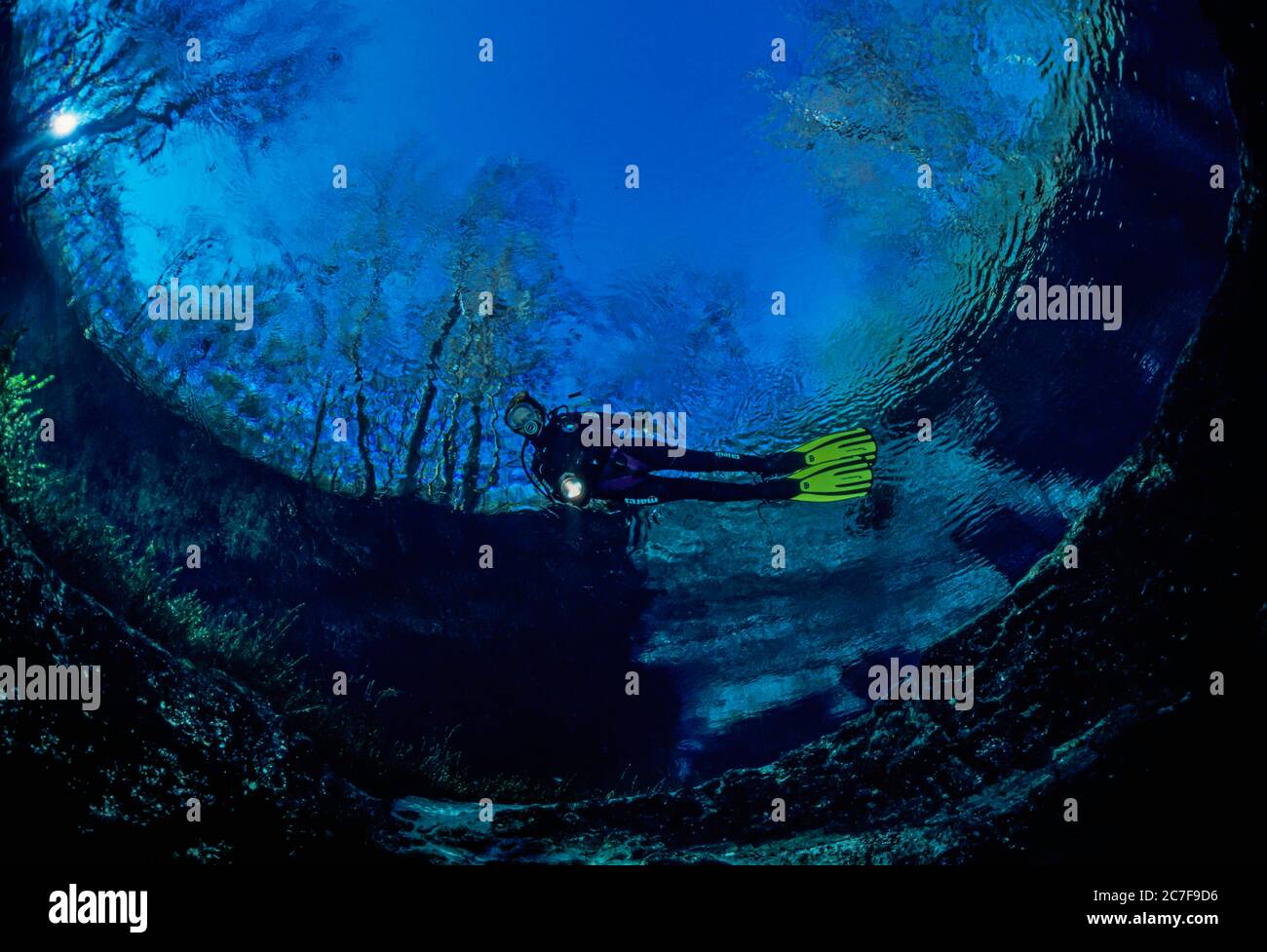 Devils eye spring with diver hi-res stock photography and images - Alamy