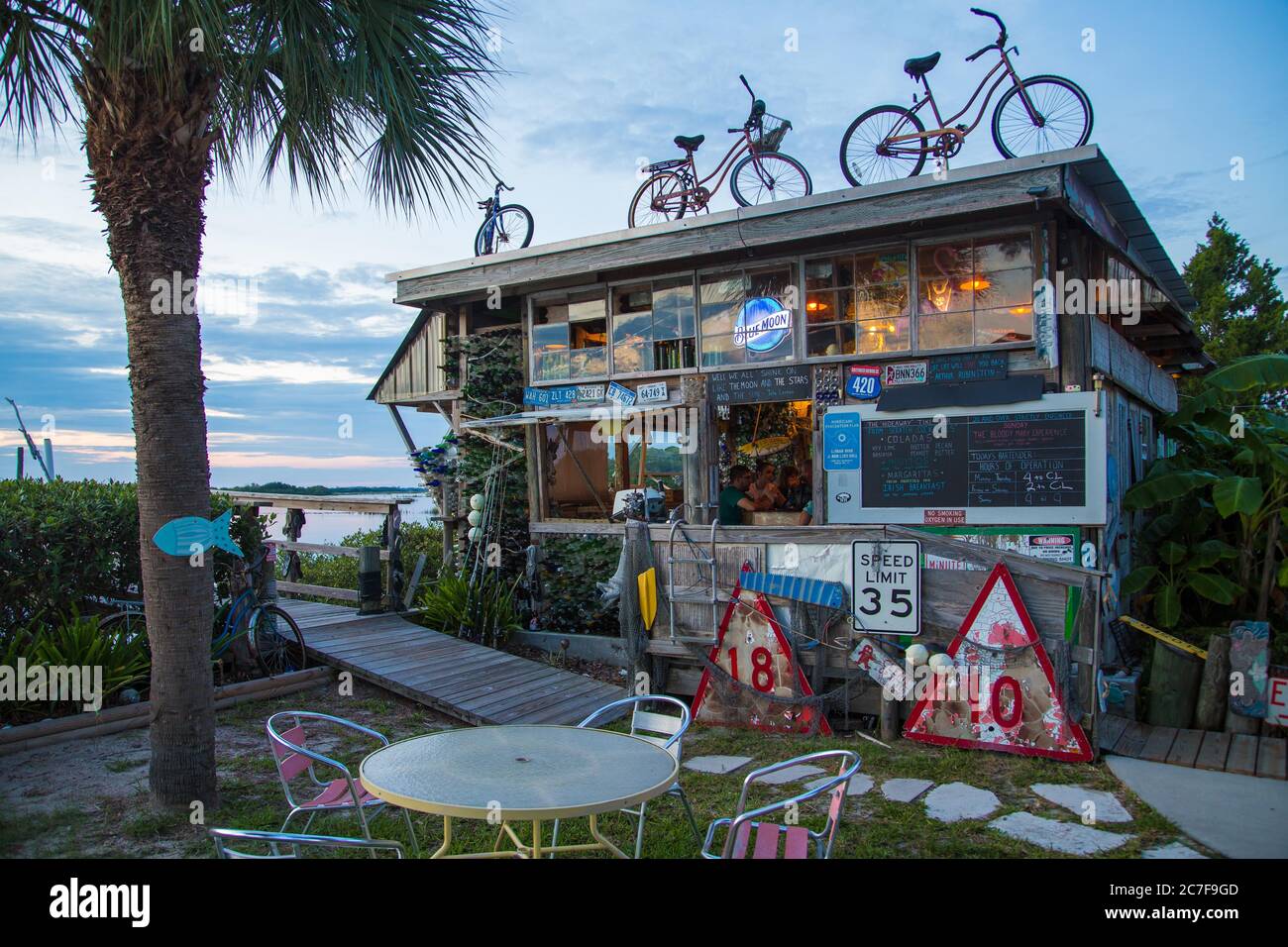 Beach bar, Cedar Key, Florida, USA Stock Photo - Alamy