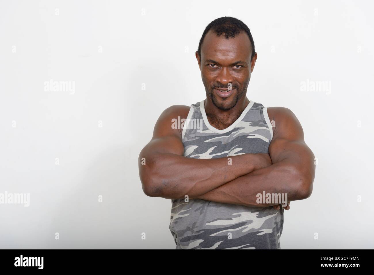 Portrait of handsome bearded African man ready for gym Stock Photo - Alamy