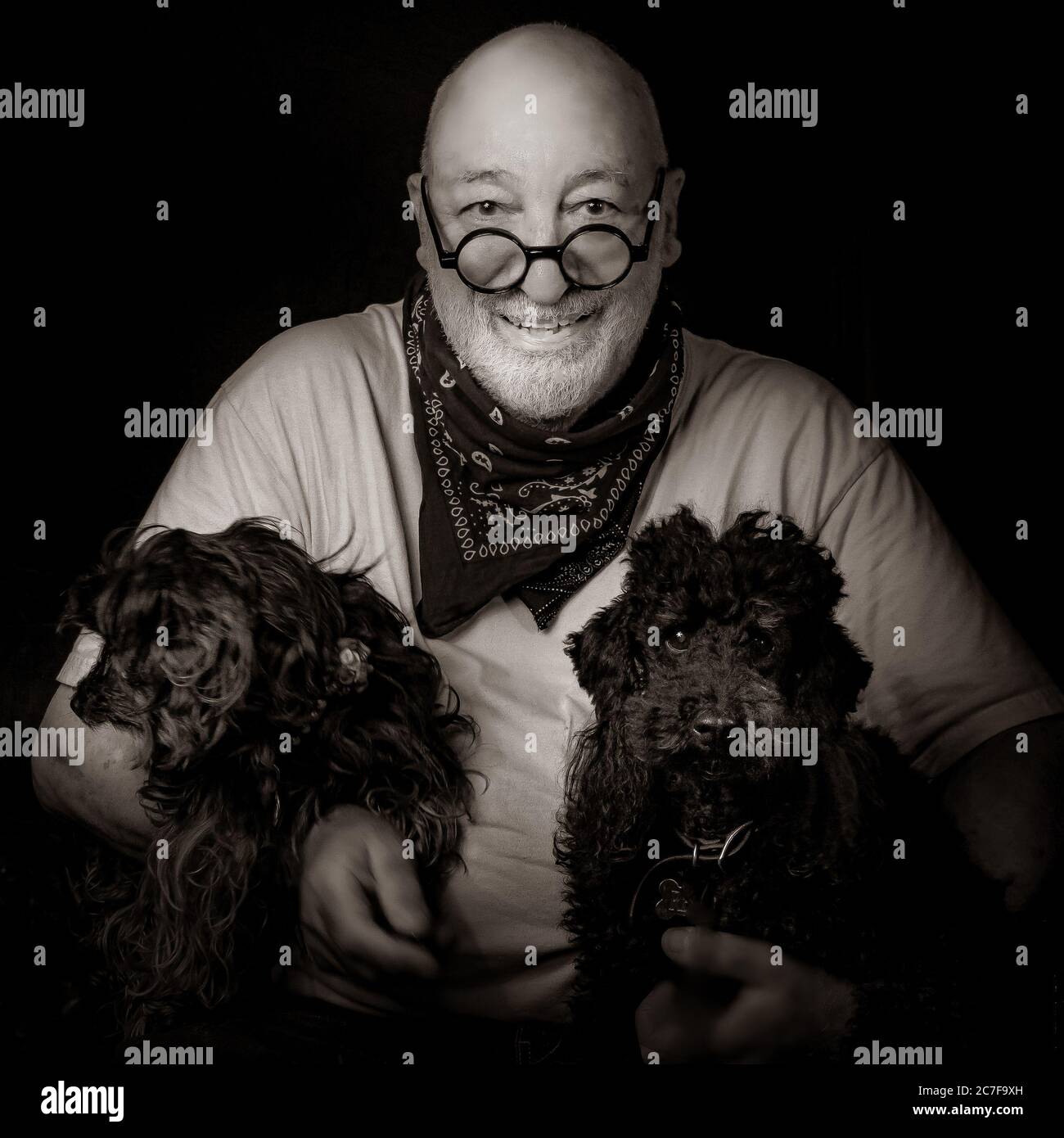 David George with 2 Dogs Stock Photo - Alamy