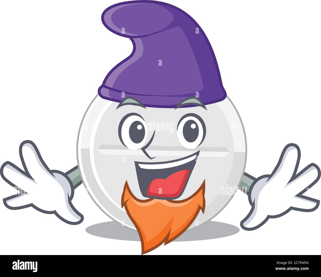 A gorgeous cartoon design of tablet drug as an Elf fairytale character ...