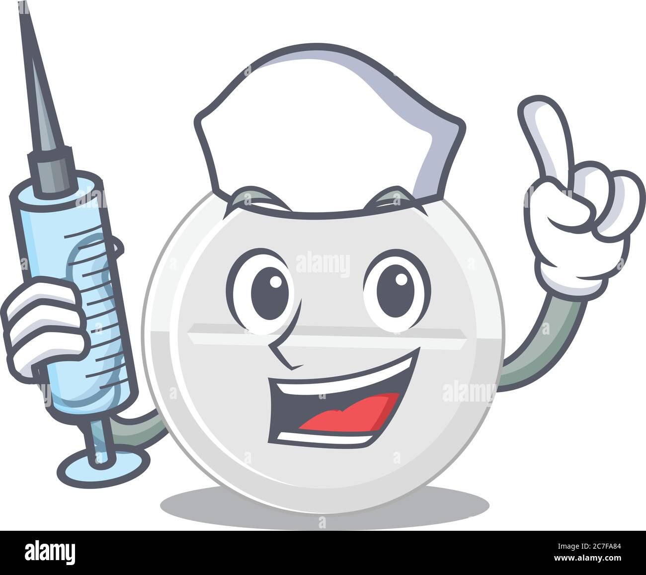 A dedicate tablet drug nurse mascot design with a syringe Stock Vector ...