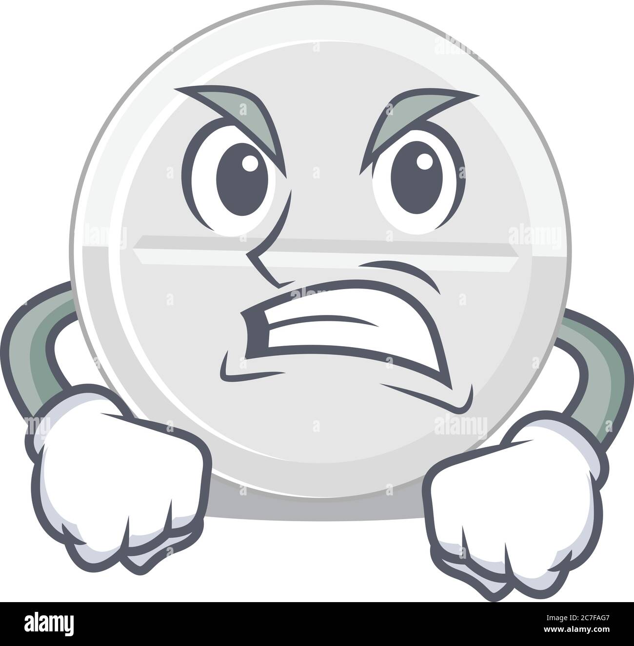 A cartoon picture style of tablet drug having a mad face Stock Vector ...