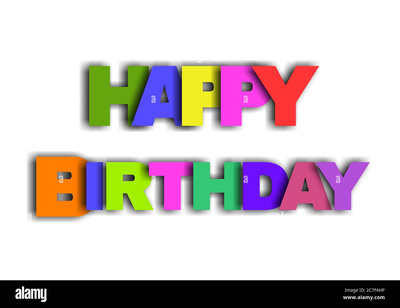 Cute and colorful Happy birthday words isolated on white background ...