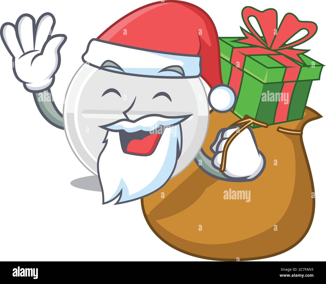 Cartoon design of tablet drug Santa having Christmas gift Stock Vector ...