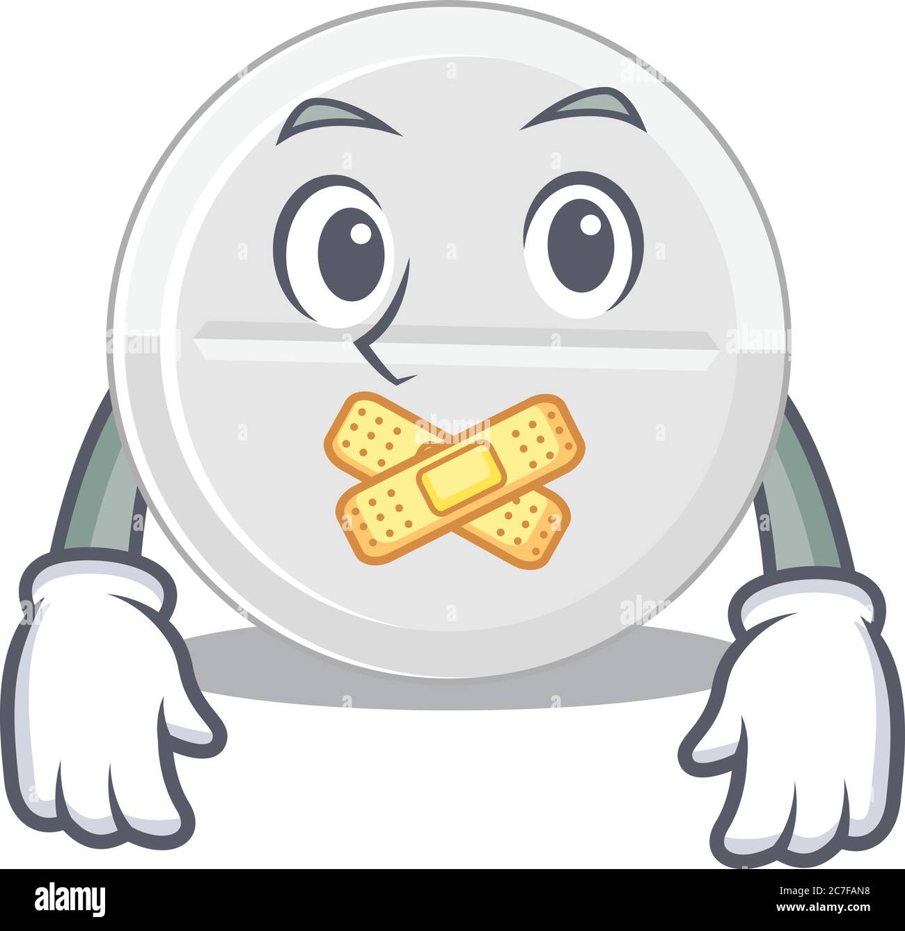 Tablet drug cartoon character style having strange silent face Stock ...