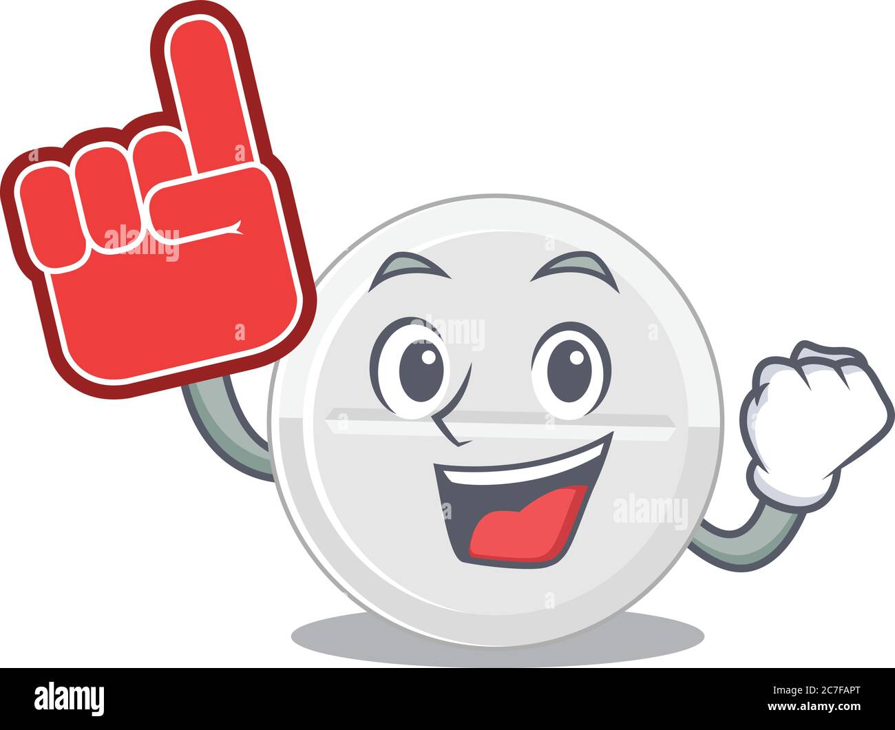 Tablet drug in cartoon picture design with Foam finger Stock Vector ...