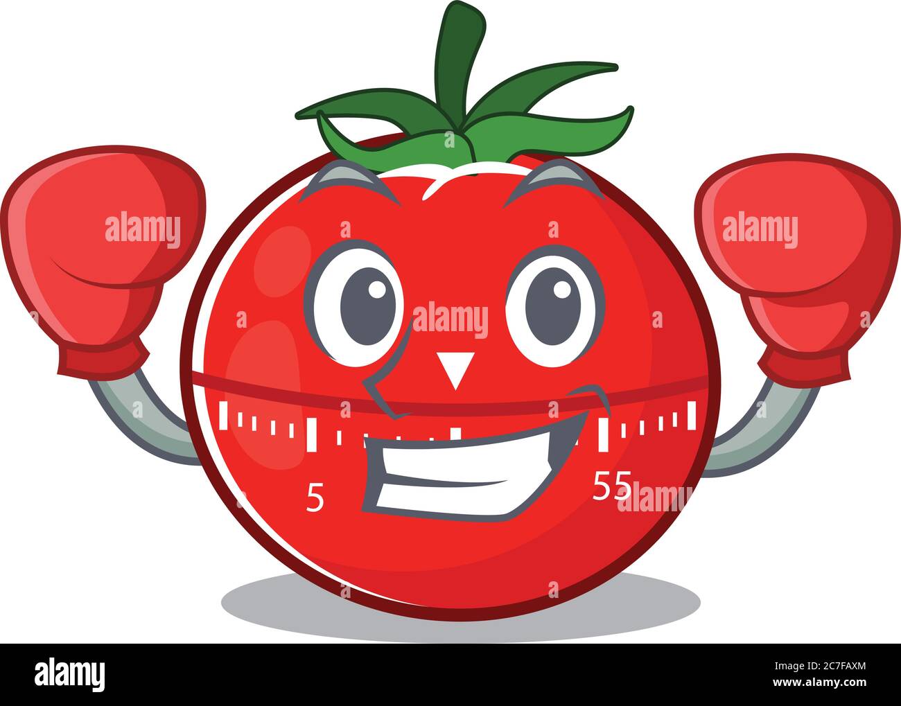 Tomato kitchen timer Caricature character design as a champion of ...
