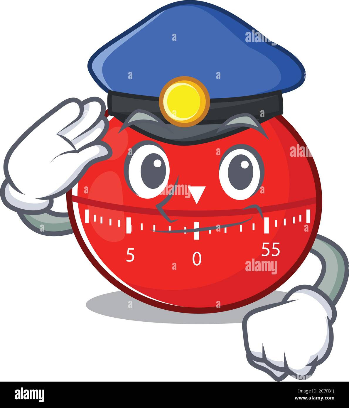 A handsome Police officer cartoon picture of tomato kitchen timer with ...