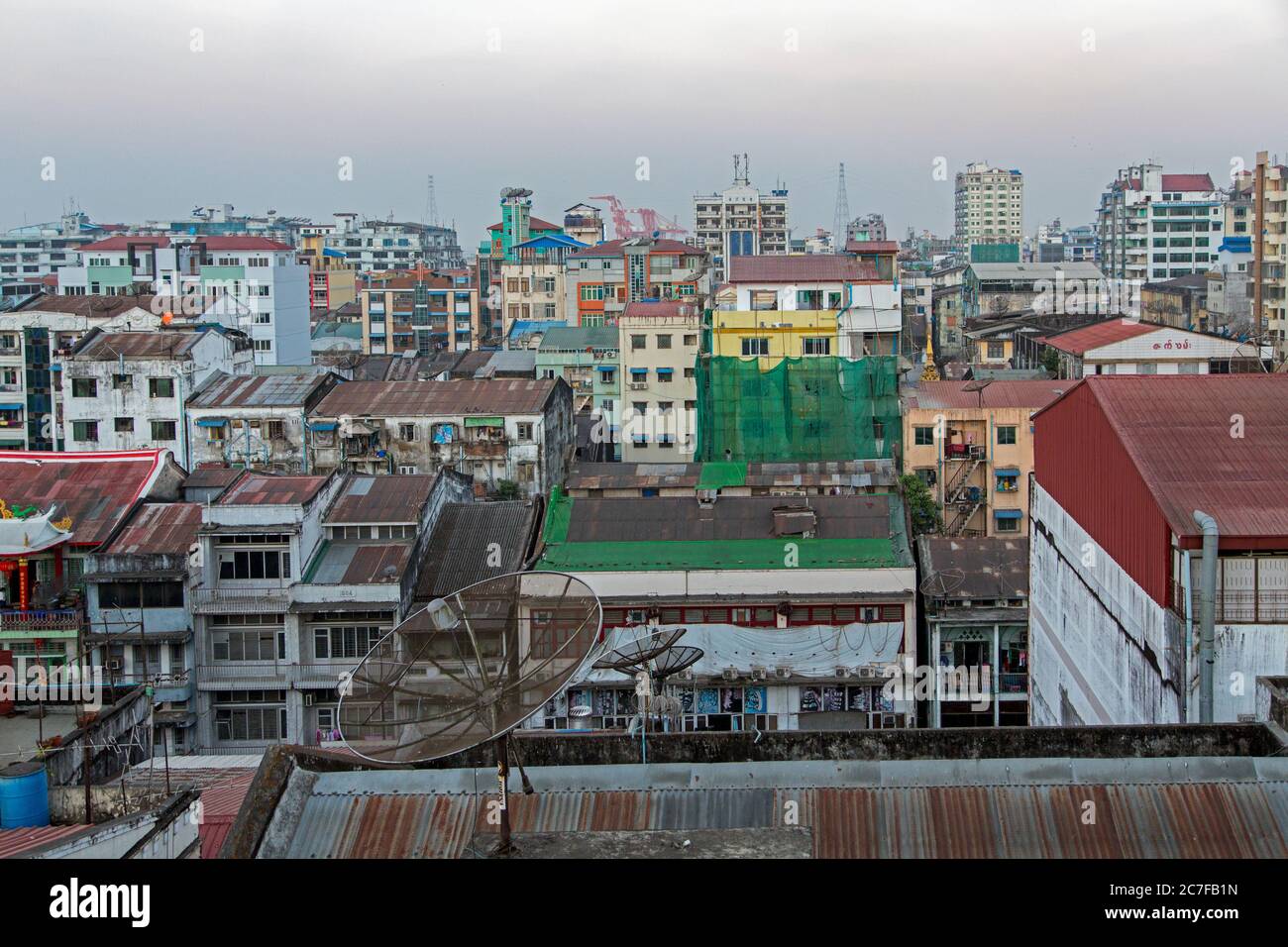 An urban cityscape scene in Yangon, Myanmar Stock Photo - Alamy