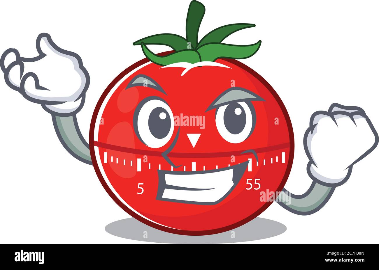 A caricature design concept of tomato kitchen timer with happy face ...