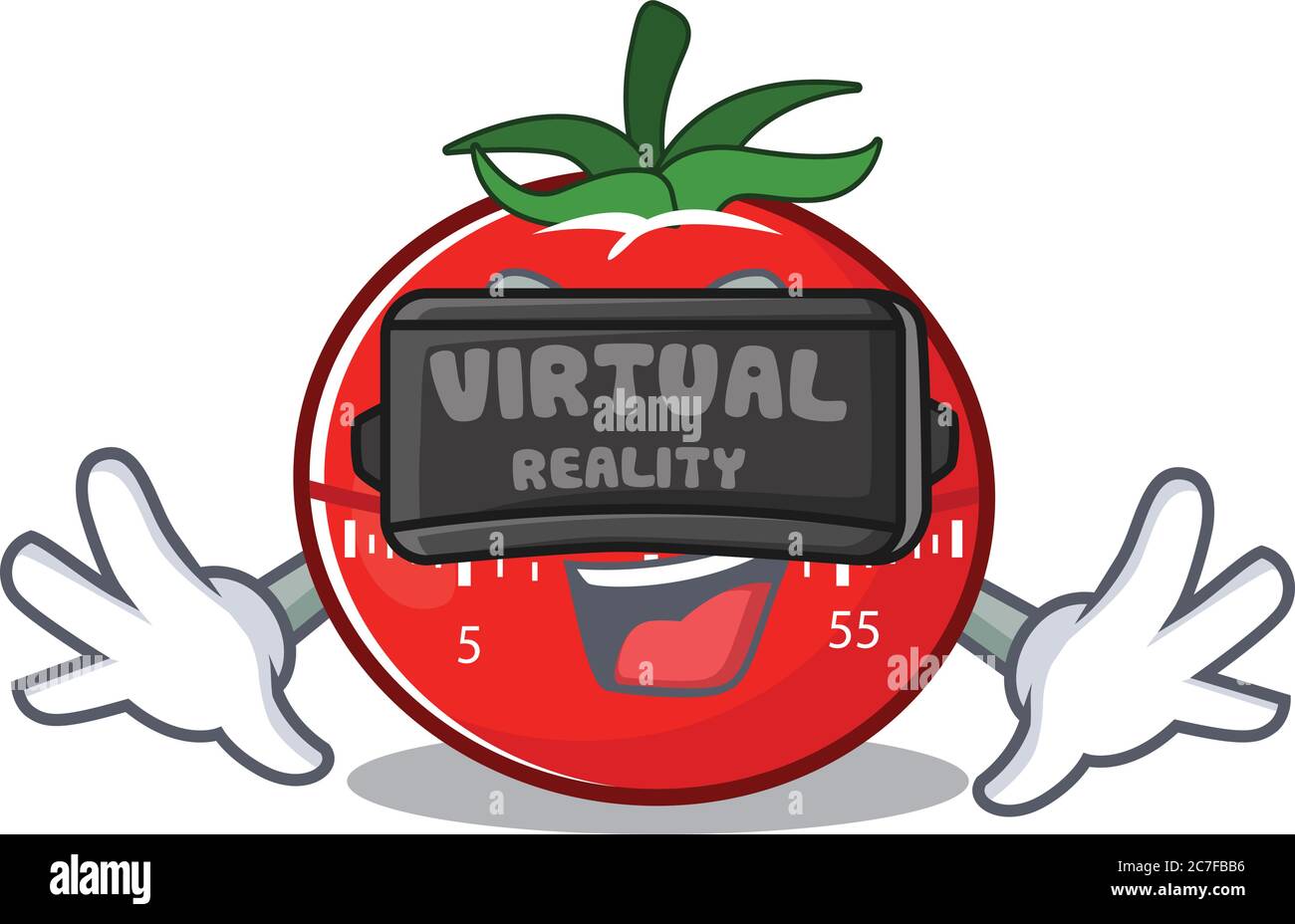 Tomato kitchen timer cartoon image play a game with Virtual Reality ...