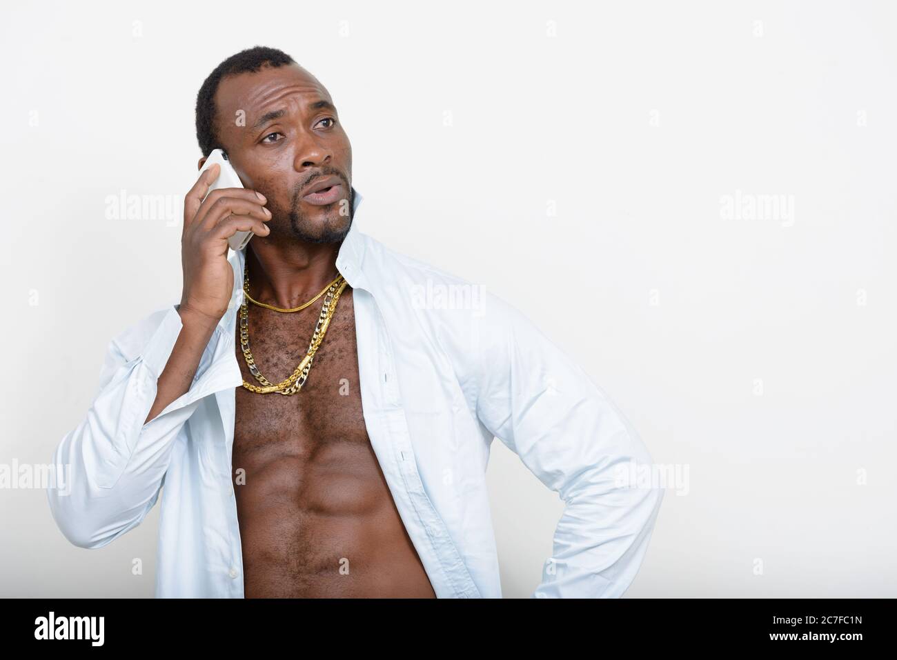 Portrait of handsome bearded African man as gangster Stock Photo - Alamy
