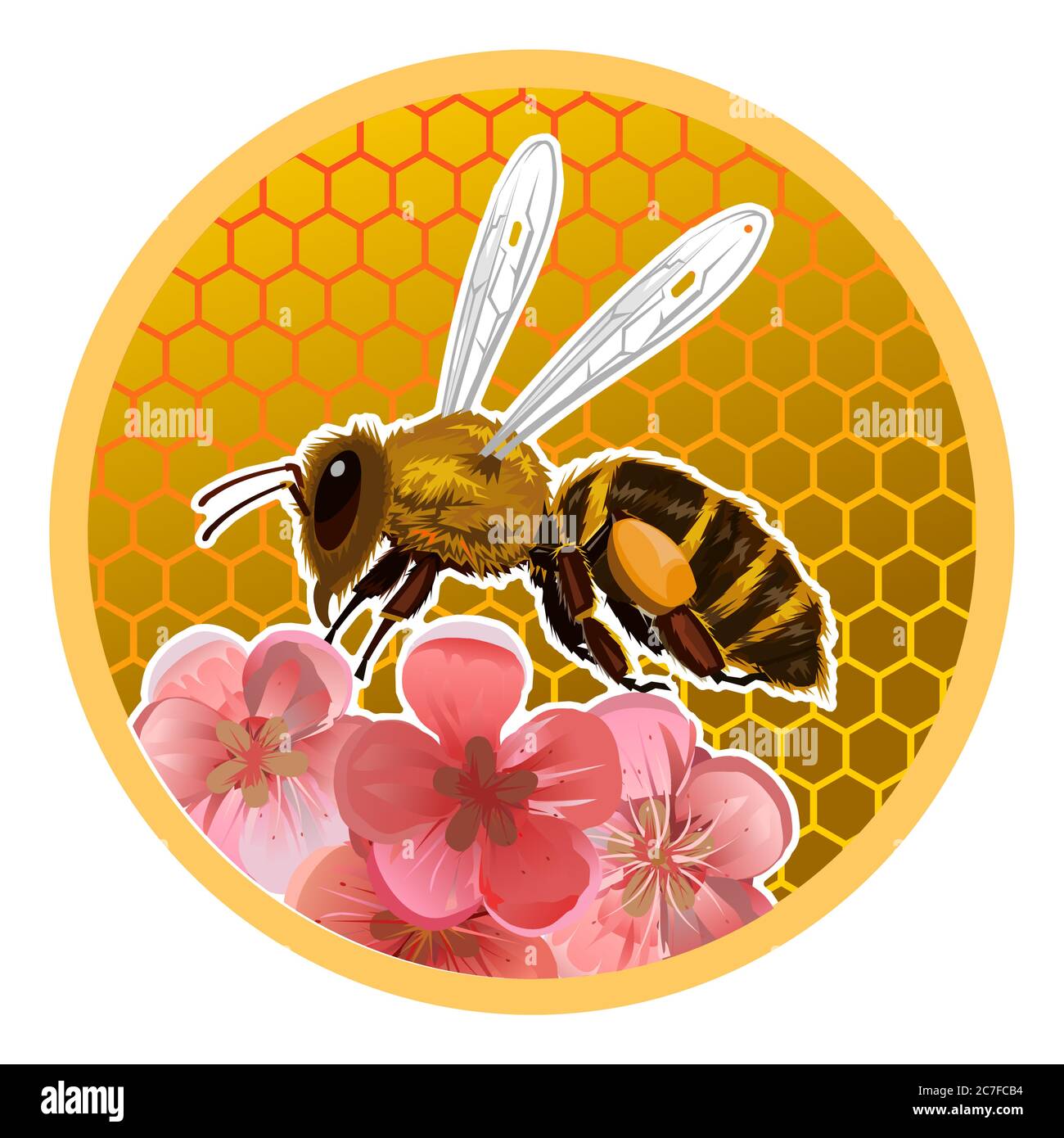 Label design for honey jars. Sticker on the side of the container. The ...