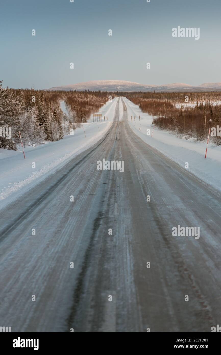 High angle shot of marvelous frozen winter scenery in Finland Stock ...