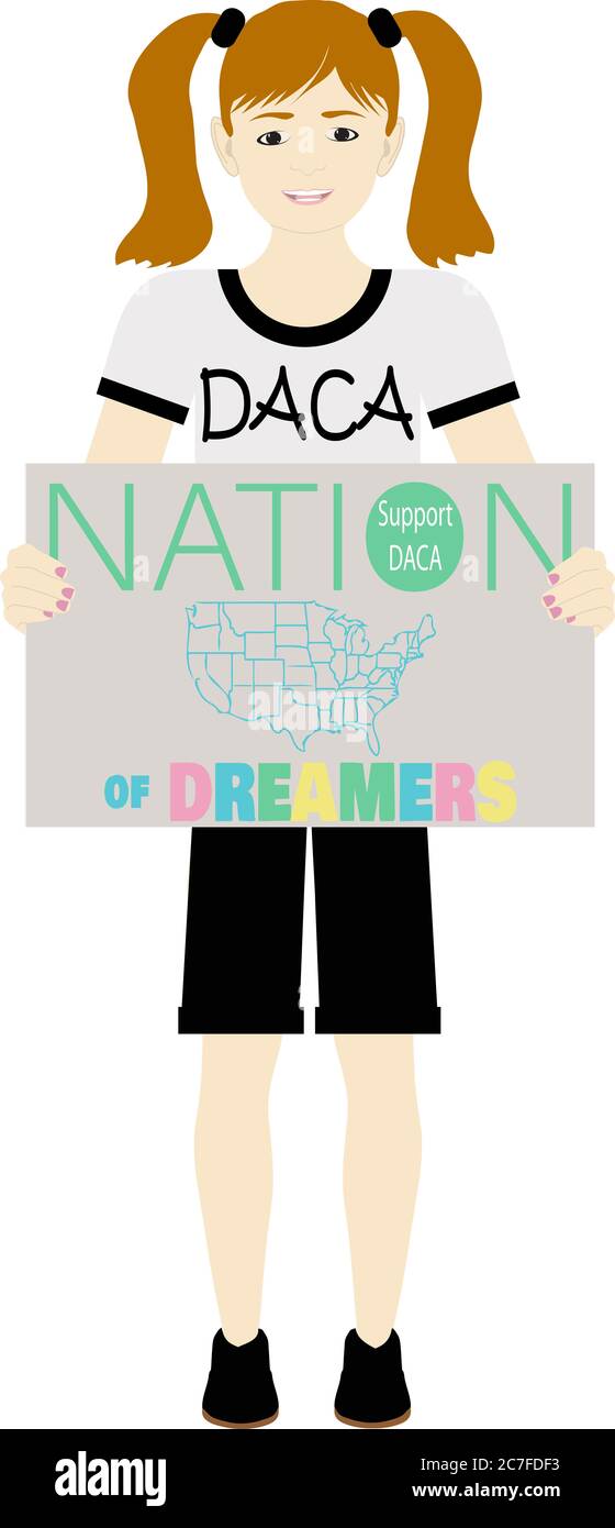 DACA Support Sign Held by Child Illustration Stock Photo - Alamy