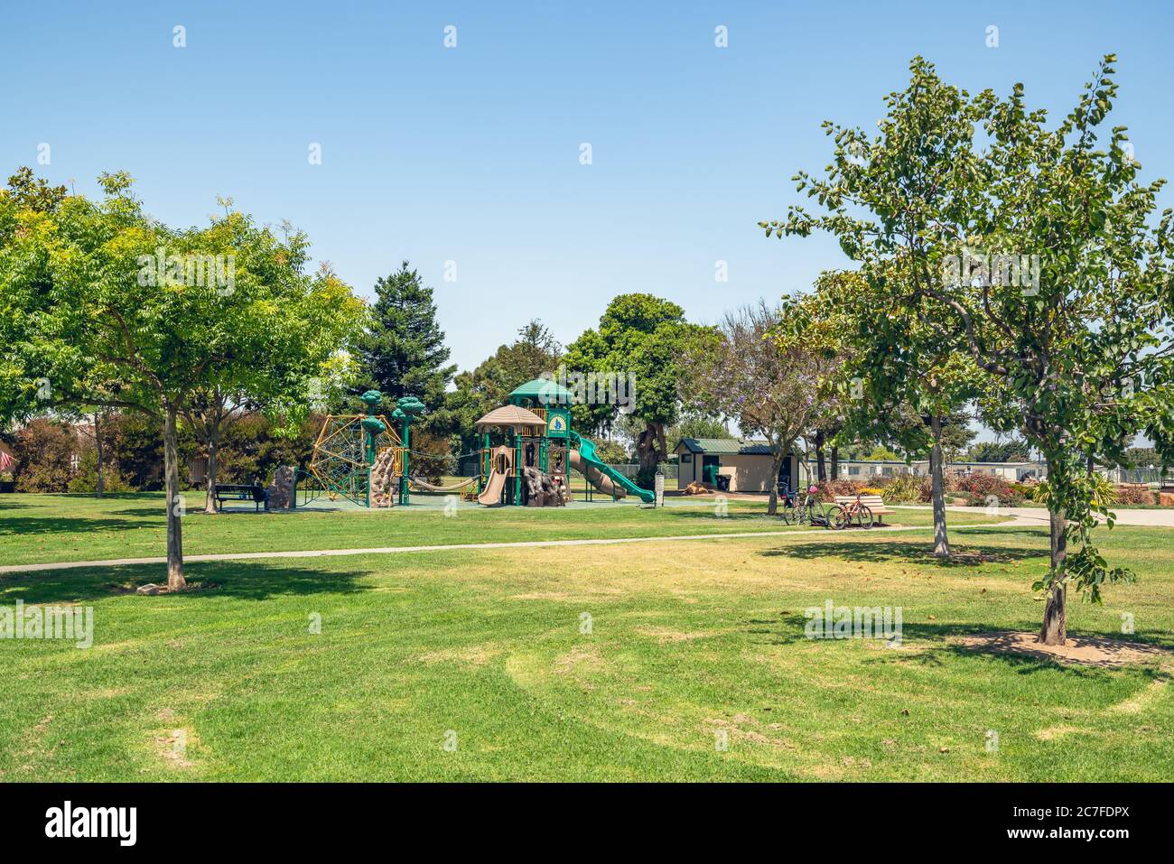 Santa Maria, California/USA - July 16, 2020 Rice Park in Downtown Santa ...