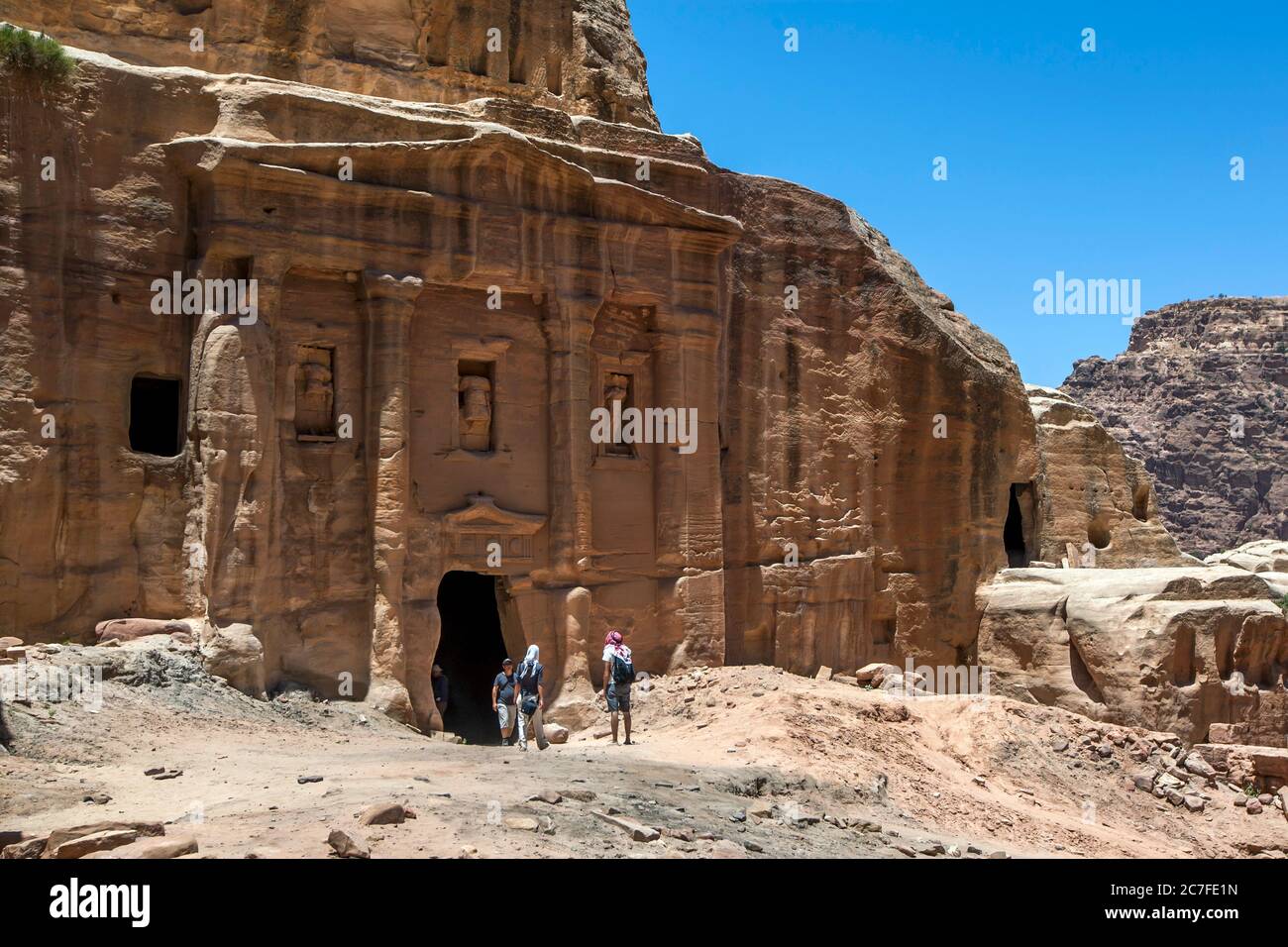 The impressive ruins of the Soldier Tomb which lies along the Wadi al ...