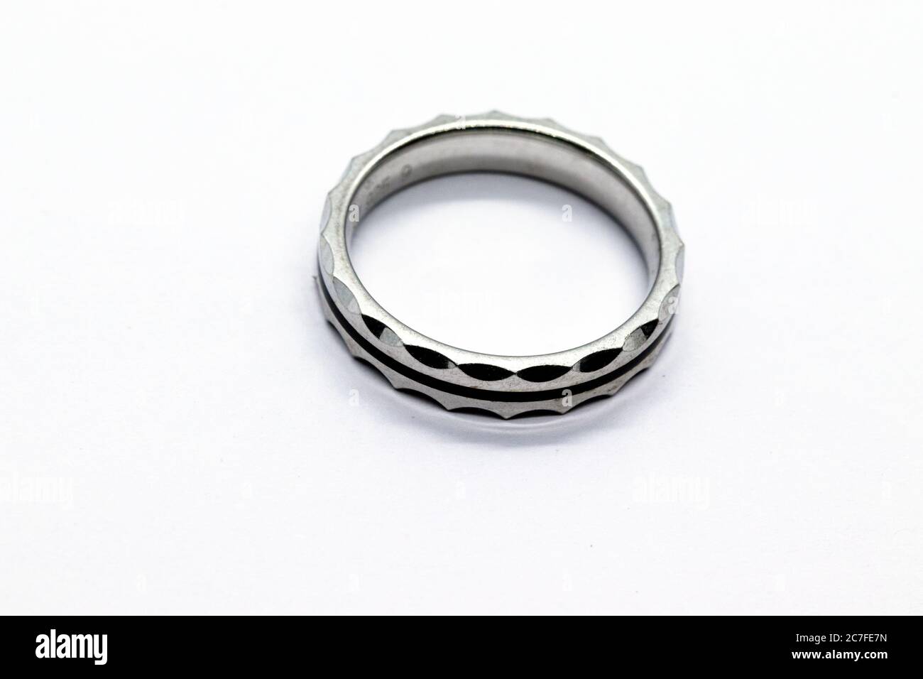silver ring design on white background Stock Photo - Alamy