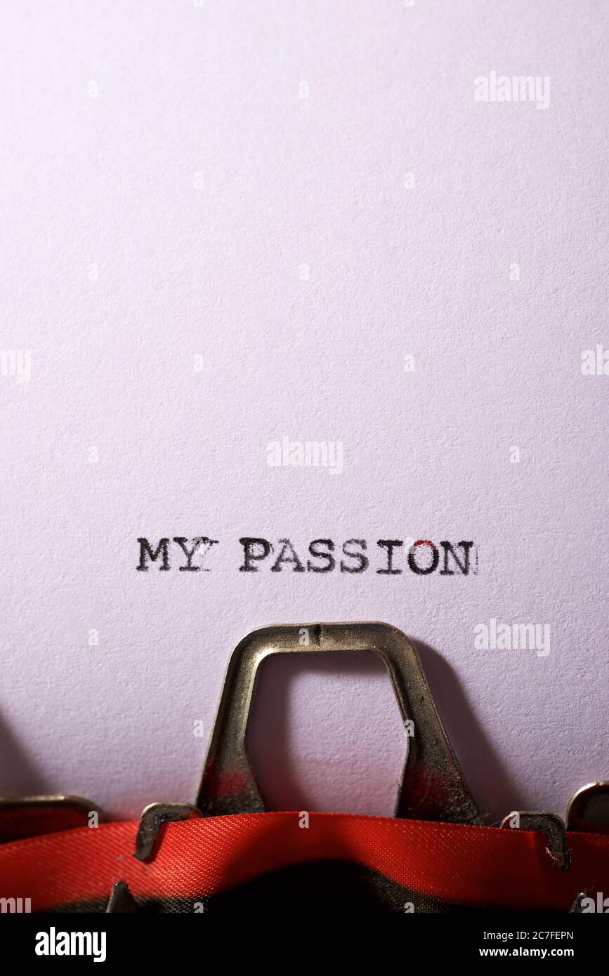 My passion text written on a paper Stock Photo - Alamy