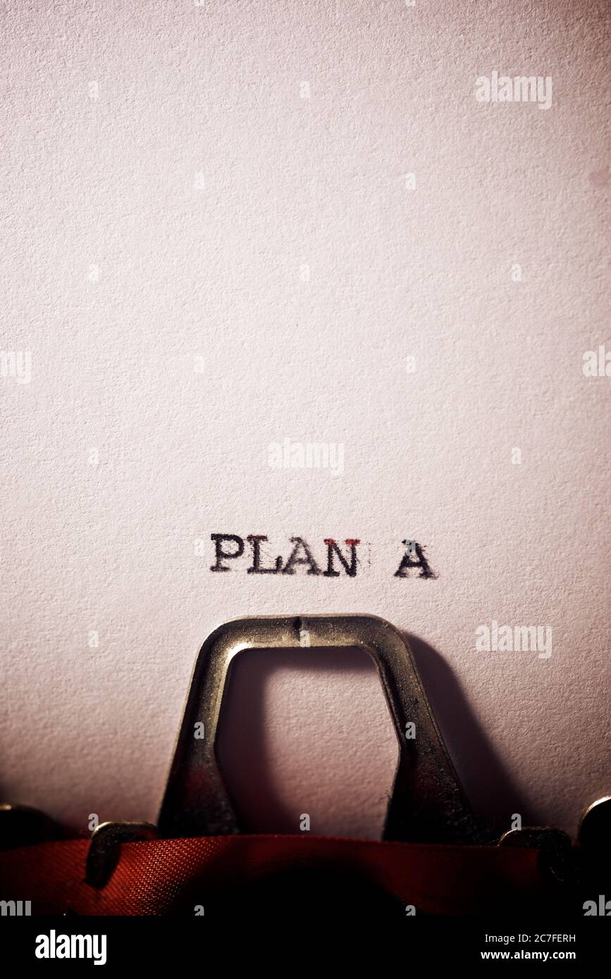 Plan A text written on a paper Stock Photo - Alamy