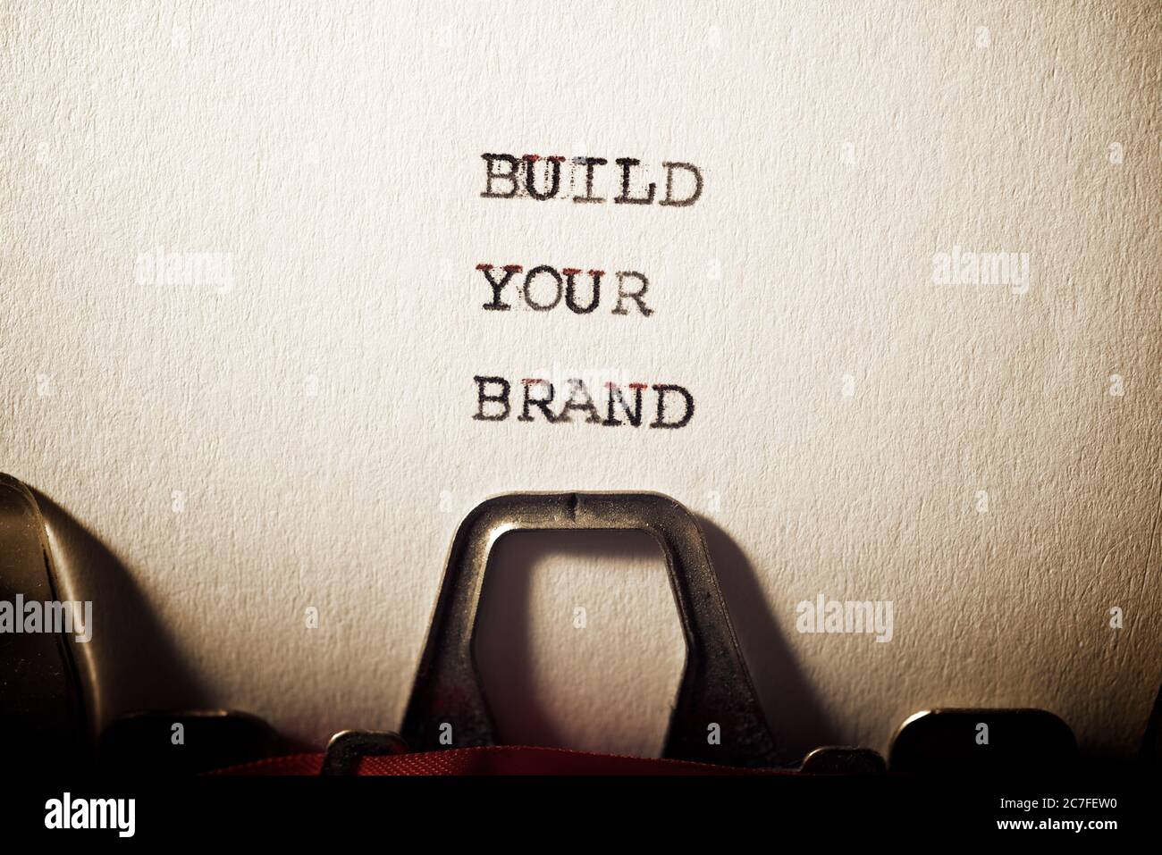 Build your brand text written with a typewriter Stock Photo - Alamy
