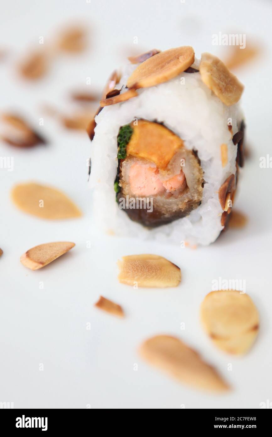 plate of Inside out Sushi Stock Photo - Alamy