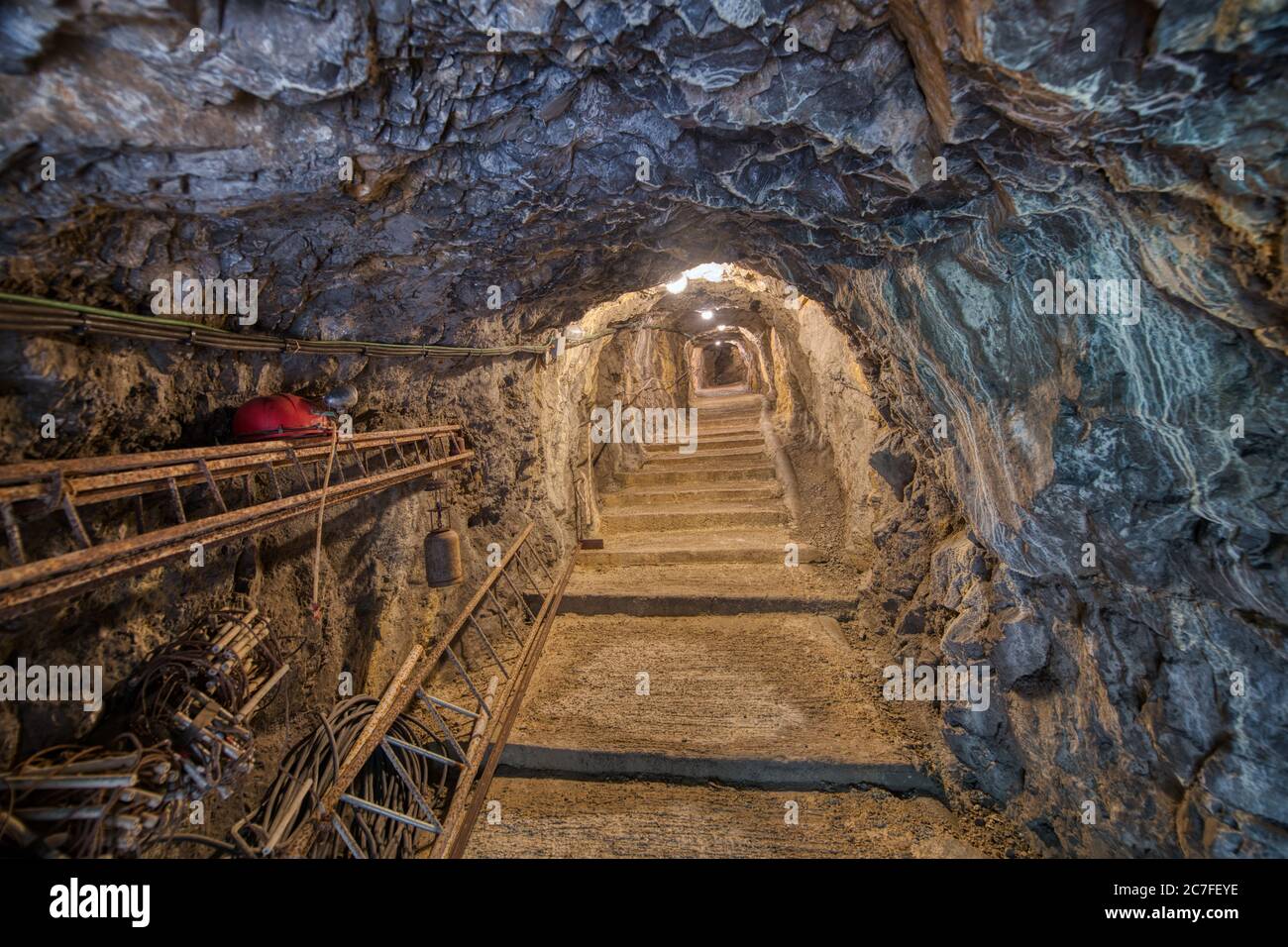 Entrance to limestone tourist caves in the brembana valley Bergamo ...