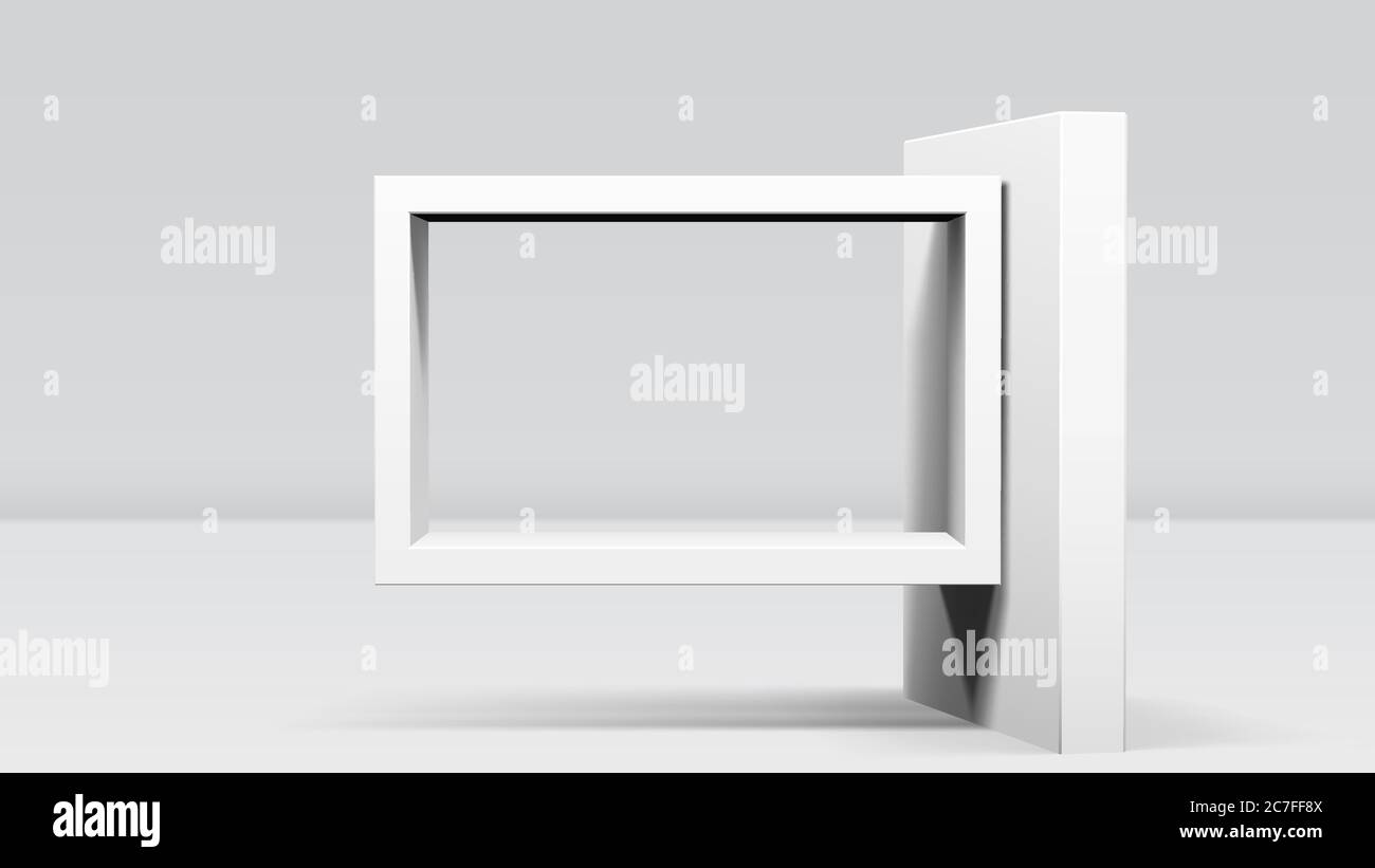 3D frame on stand or abstract minimalistic rectangle composition with ...