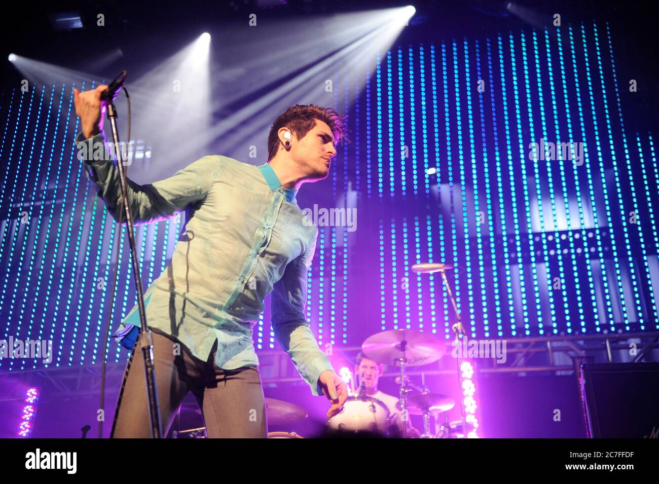 (L-R) Davey Havok and Adam Carson of AFI performs at the 2008 KROQ ...