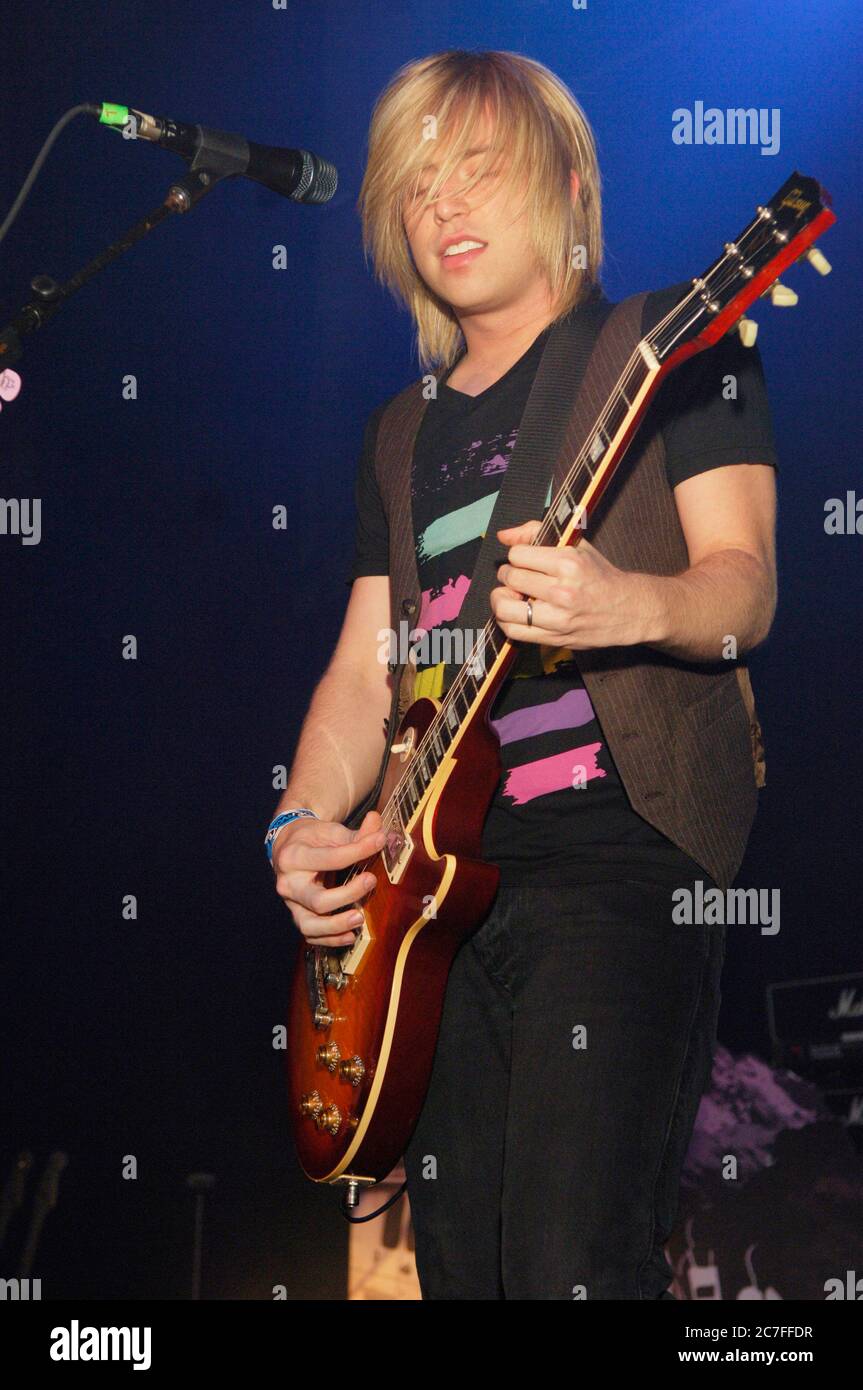 Bryce Avary of The Rocket Summer performing at the Alternative Press ...