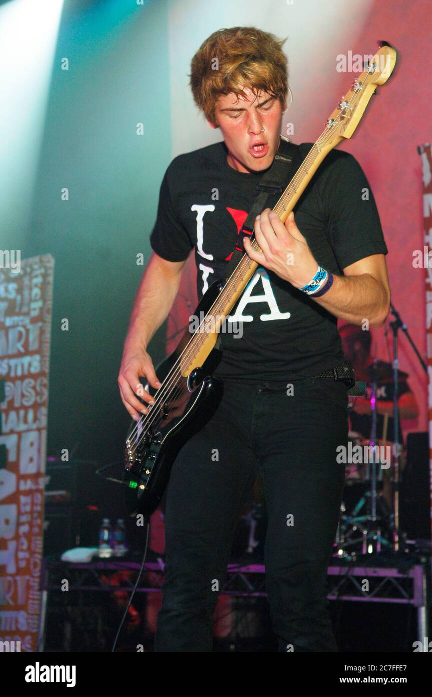 Zack Merrick of All Time Low performing at the Alternative Press Tour ...