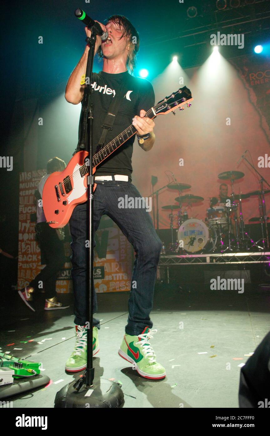 Singer Alex Gaskarth of All Time Low performing at the Alternative ...