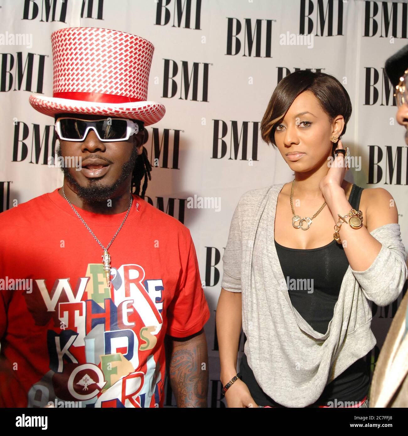 (L-R) Musicians T-Pain and Keri Hilson at the BMI Panel at the Key Club ...
