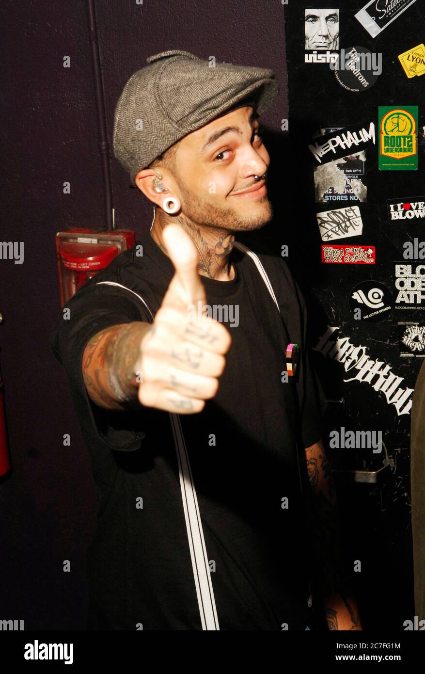 Rapper Travis McCoy of Gym Class Heroes backstage portrait at the Key ...