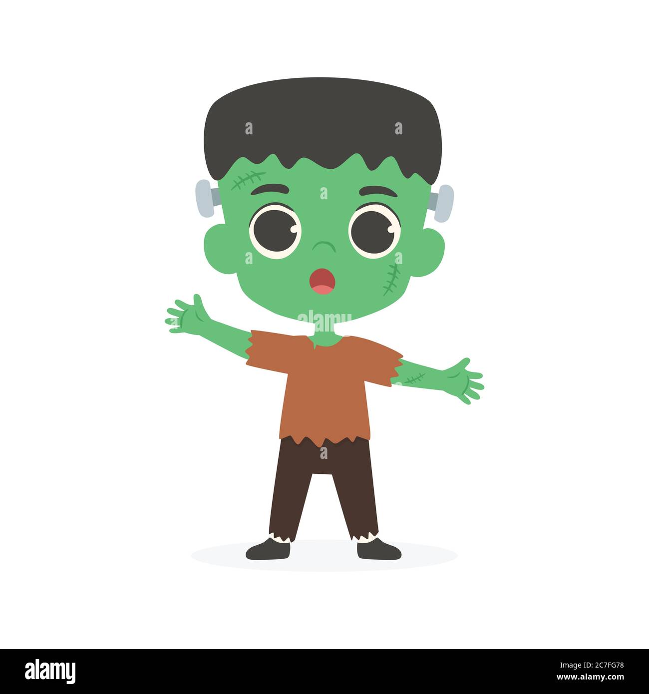 Cute Frankenstein Cartoon Drawing