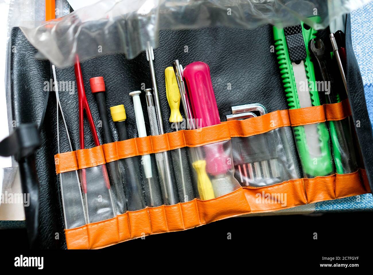 Carrying case with tools. Pockets for the necessary instrument. Bright ...