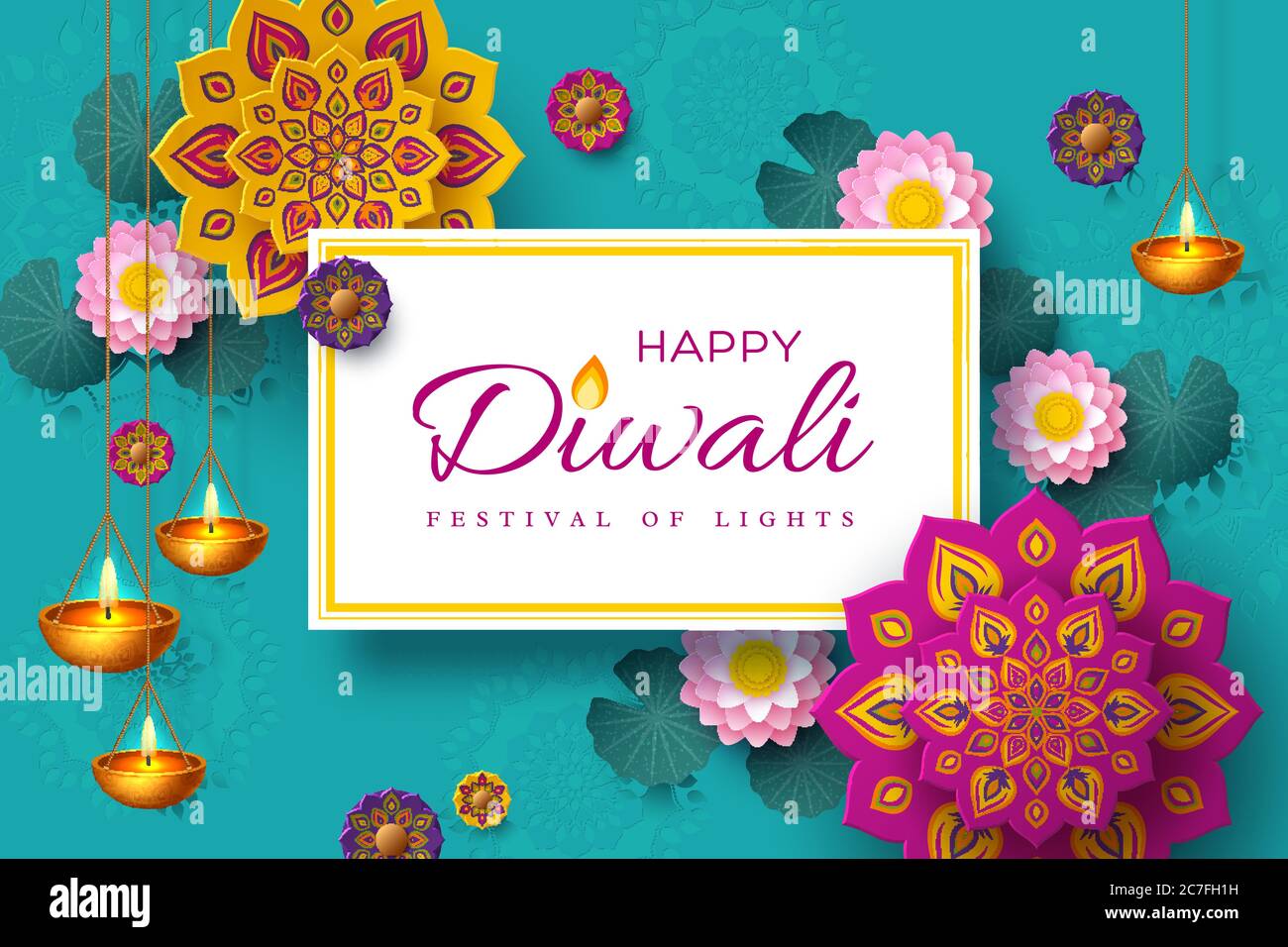 Happy diwali diya lights Stock Vector Images - Alamy